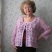 Pink Crochet Jacket Cropped Cardigan in Vintage Style Cotton Buttoned ...