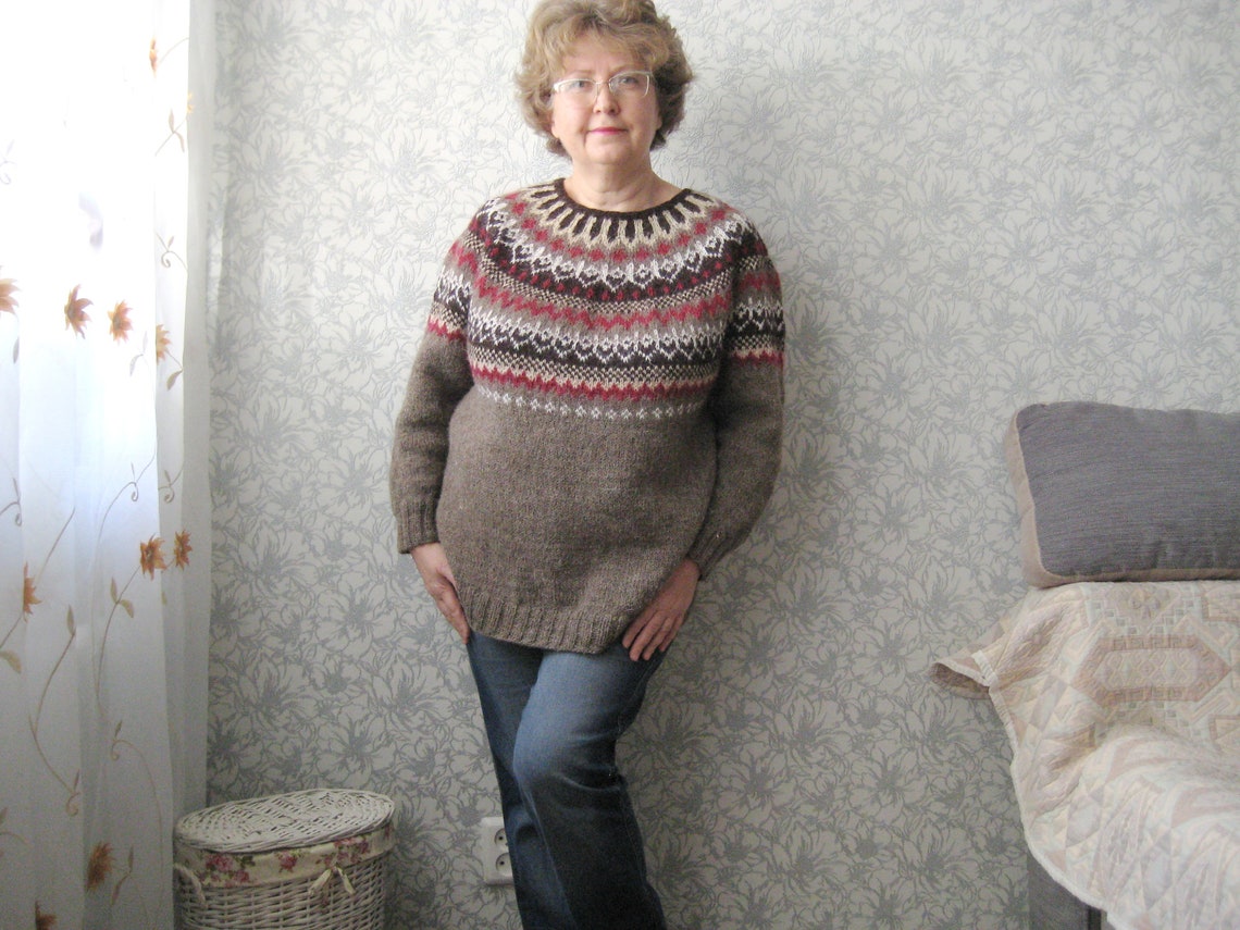 Icelandic Sweater Wool Sweater Organic Traditional Pattern - Etsy