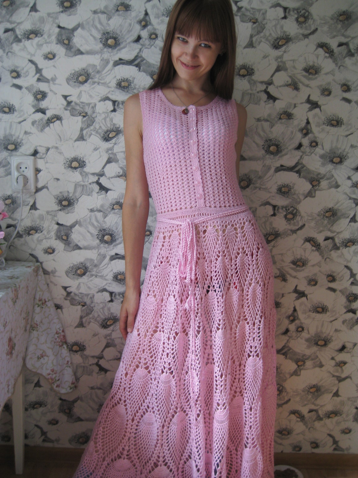 Crochet Dress Women Floor Length Dress Prom Dress Long Simple - Etsy