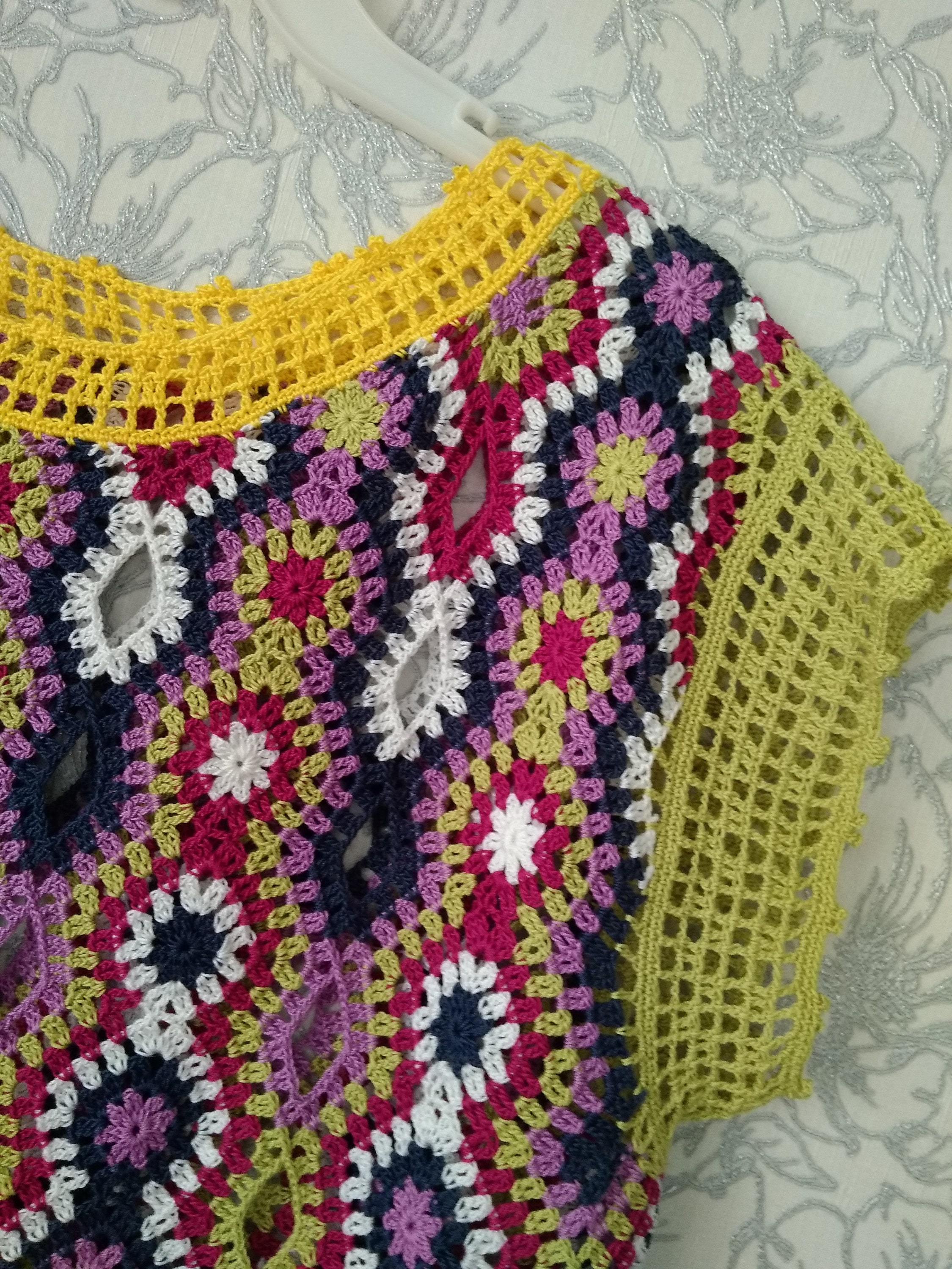 Multicolored Crochet Top/women's Cotton Top - Etsy