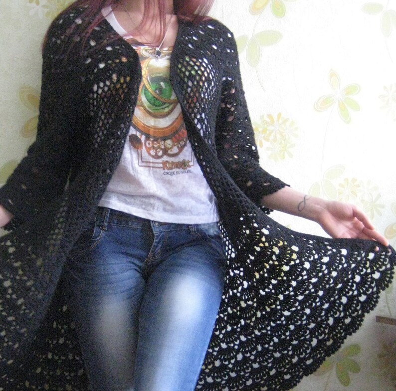 Handcrafted Crochet Wool Open Front Cardigan for Women - Etsy