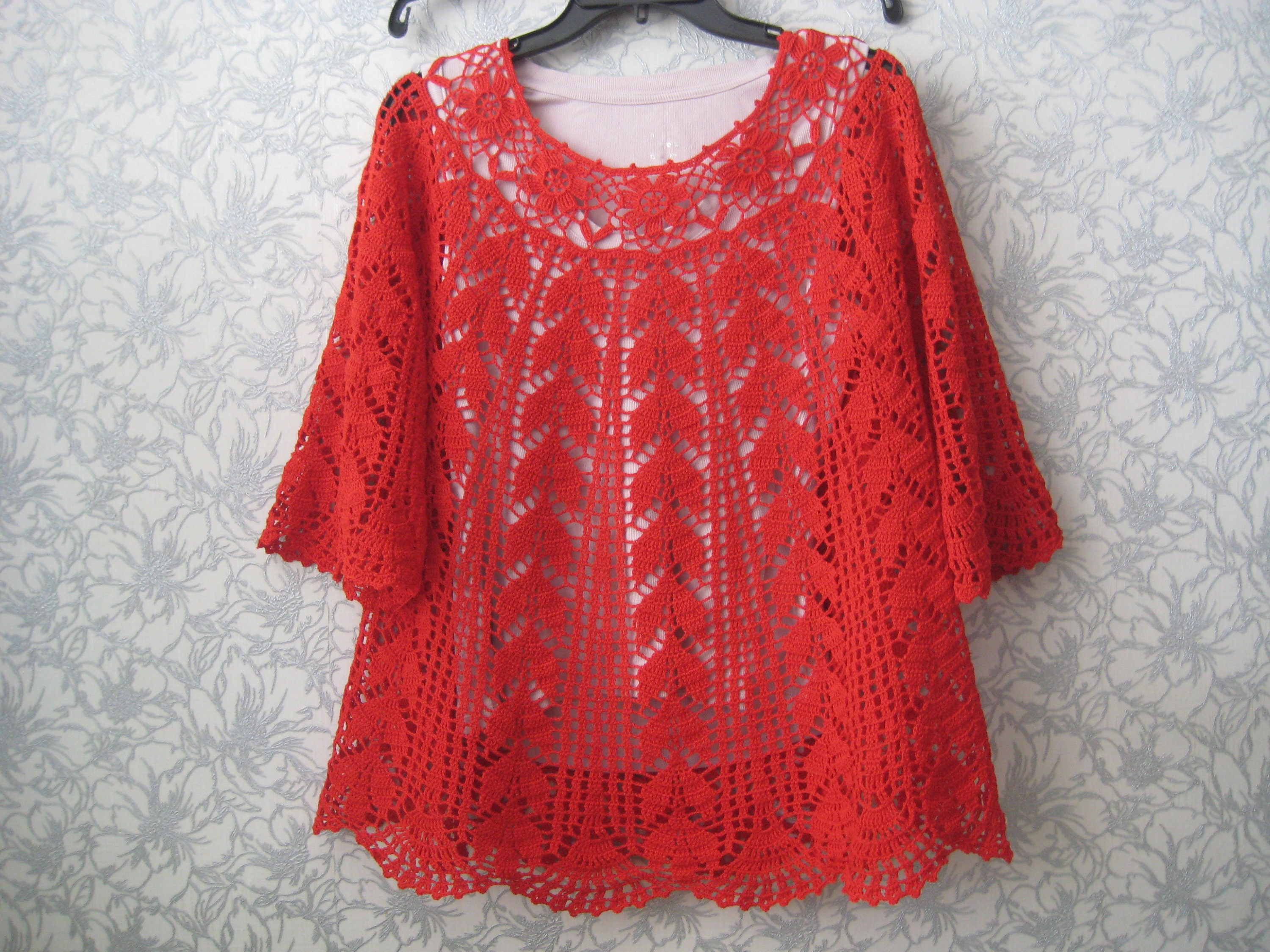 Red Crochet Top for Women Crochet Sweater - Etsy