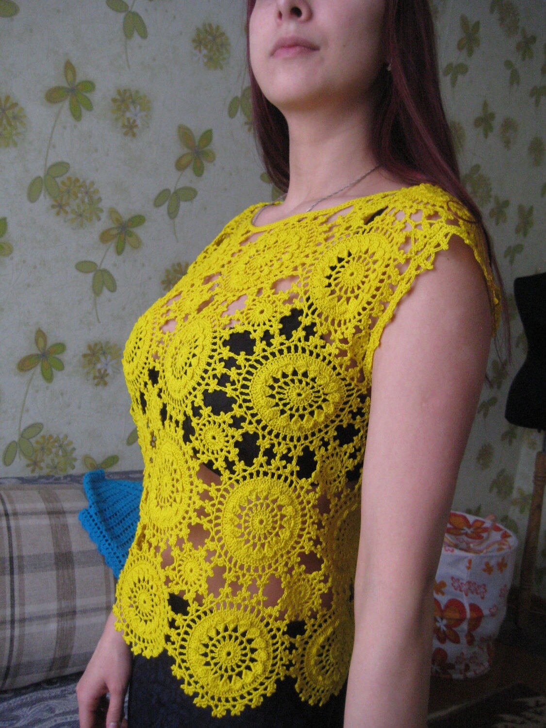 Sexy Crochet Lace Crop Top Crochet Motifs Romantic Top Etsy