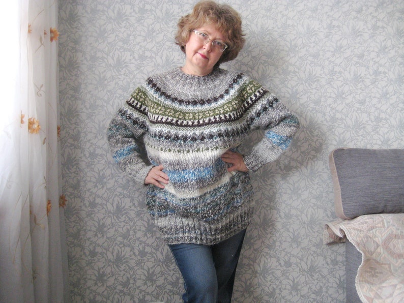 Icelandic Wool Sweater Lopapeysa Organic Rustic Hand-woven Angora ...