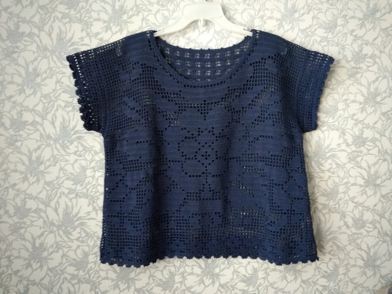 Crochet Top Women Festival Crop Top Made of Cotton Yarn Size 12-16 ...