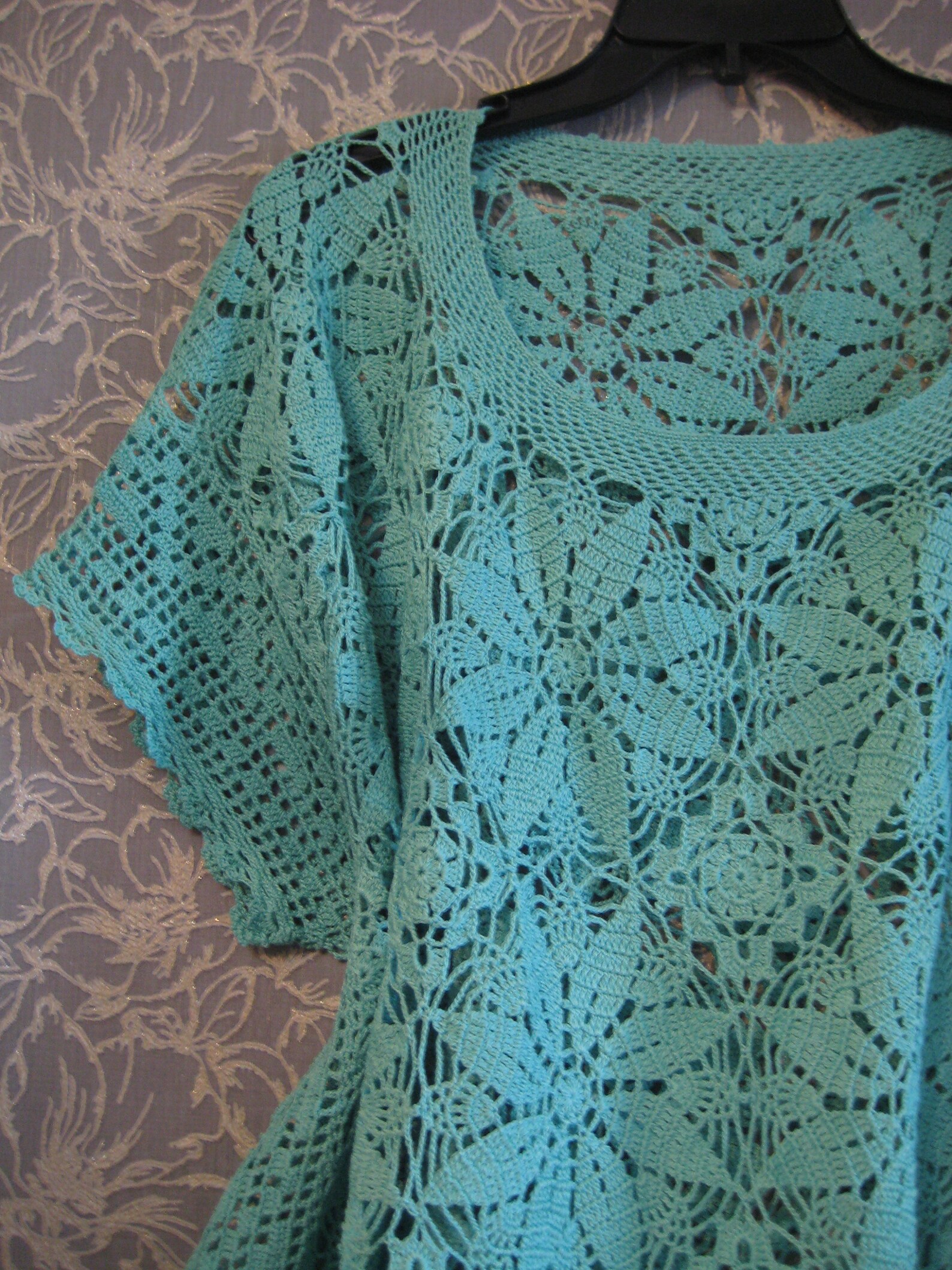 Crochet Tunic Plus Size Beach Tunic Cotton Mint Color Short - Etsy