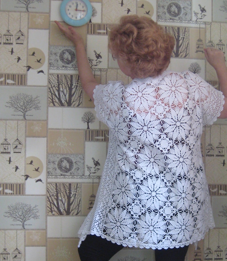 Crochet Plus Size Tunic White Tunic Crochet Mini Dress - Etsy