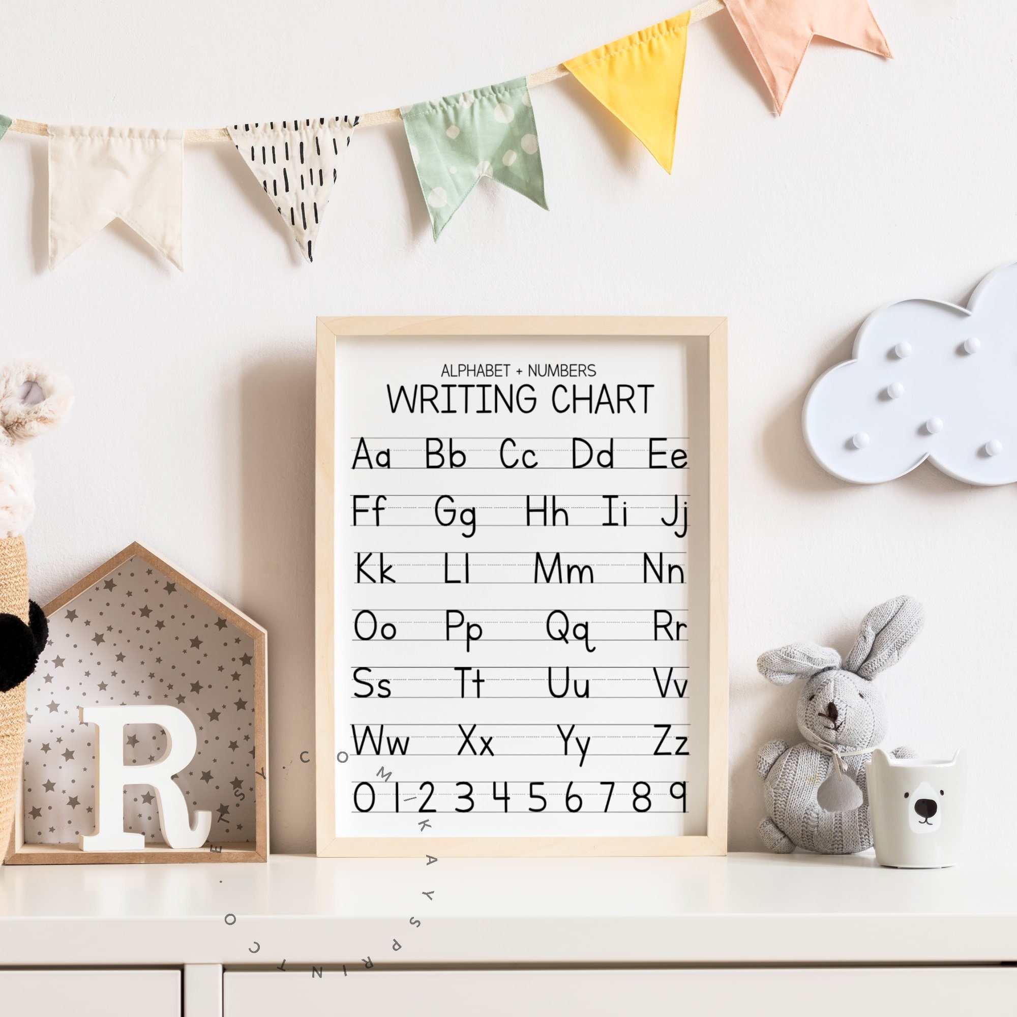 Alphabet Writing Chart Digital Poster Print / Alphabet Poster | Etsy