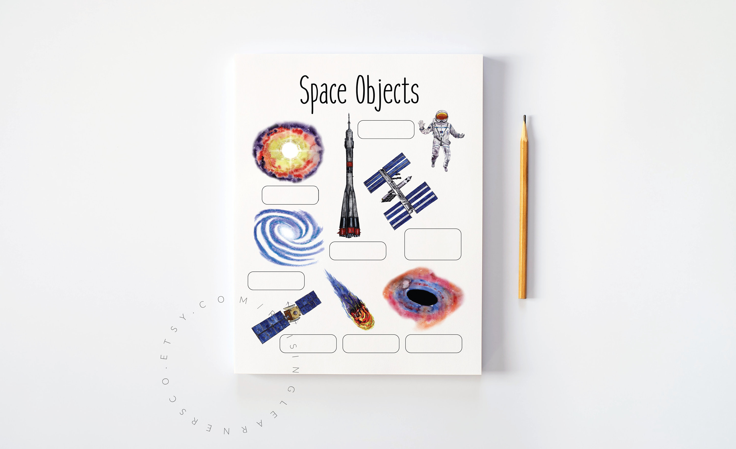 Space Objects Pack Digital Download / Solar System Printable, Space ...