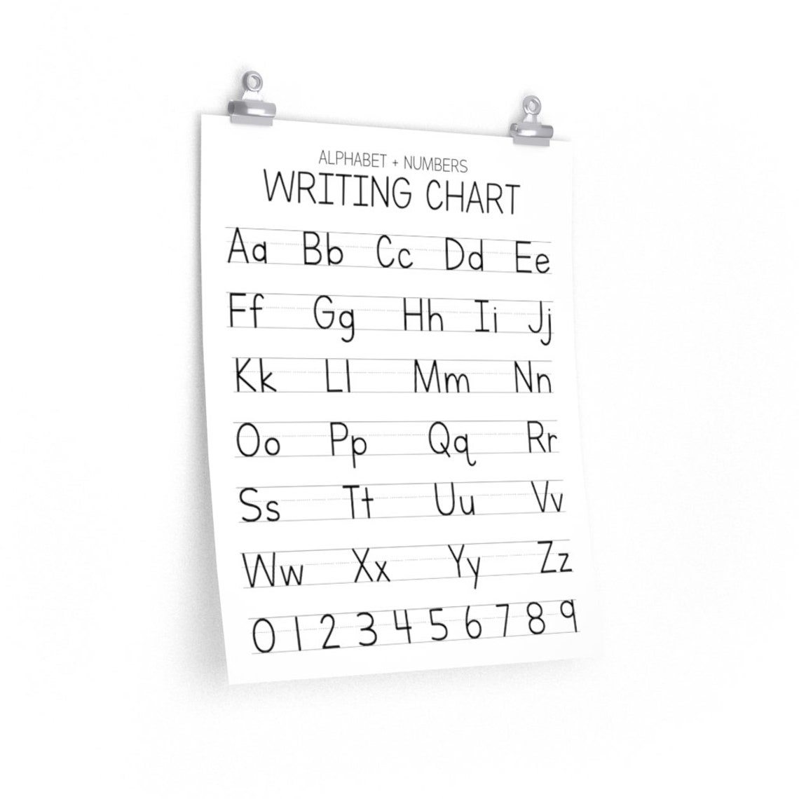 Alphabet Writing Chart Poster (unframed) / Alphabet Poster, ABC Chart ...