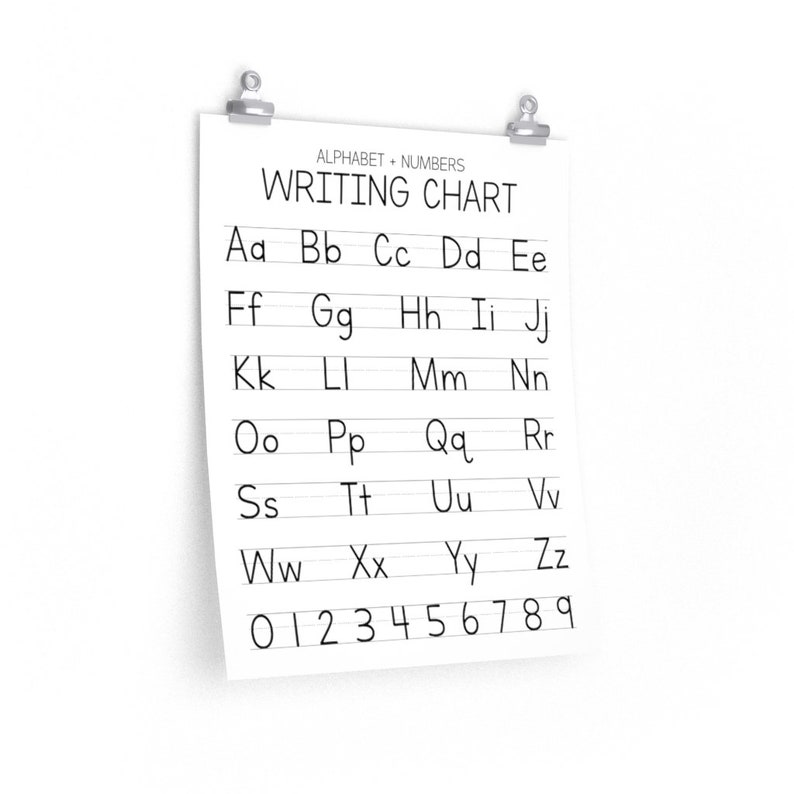 Alphabet Writing Chart Poster (unframed) / Alphabet Poster, ABC Chart ...