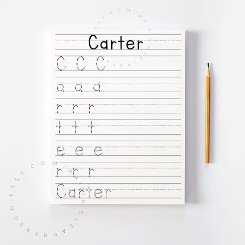 Custom Name Tracing Sheet Handwriting Practice Personalized - Etsy