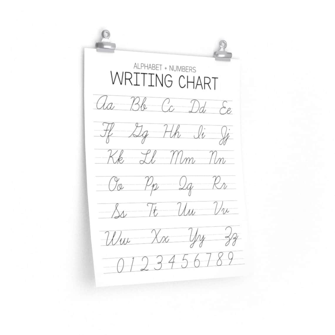 Cursive Writing Chart Poster (unframed) / Cursive Alphabet Poster ...