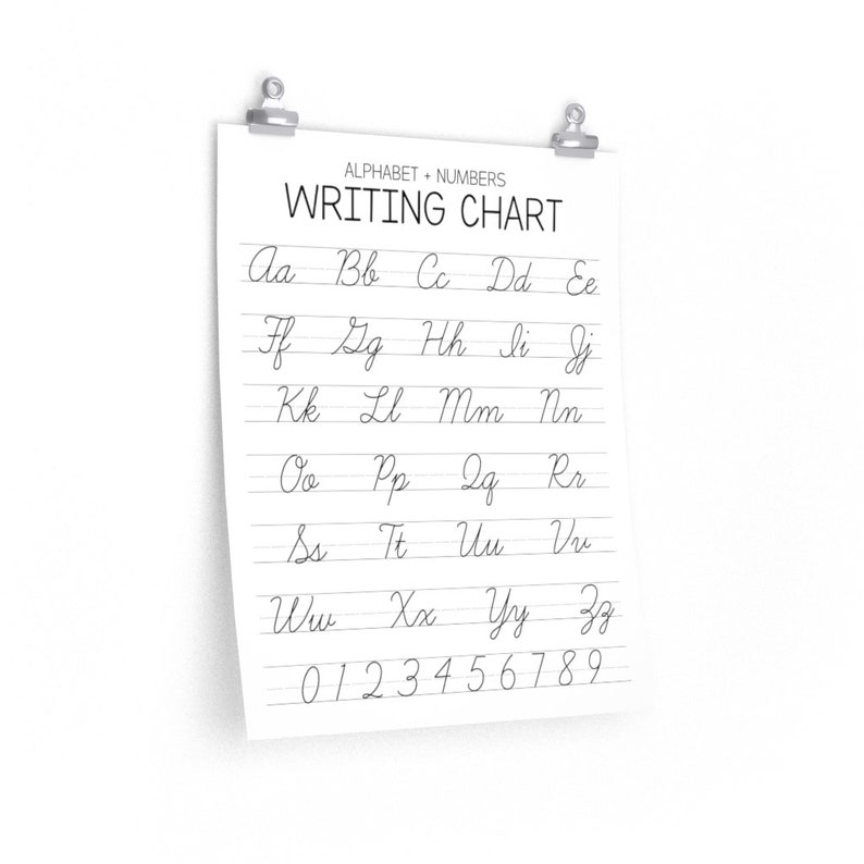 Cursive Writing Chart Poster (unframed) / Cursive Alphabet Poster ...