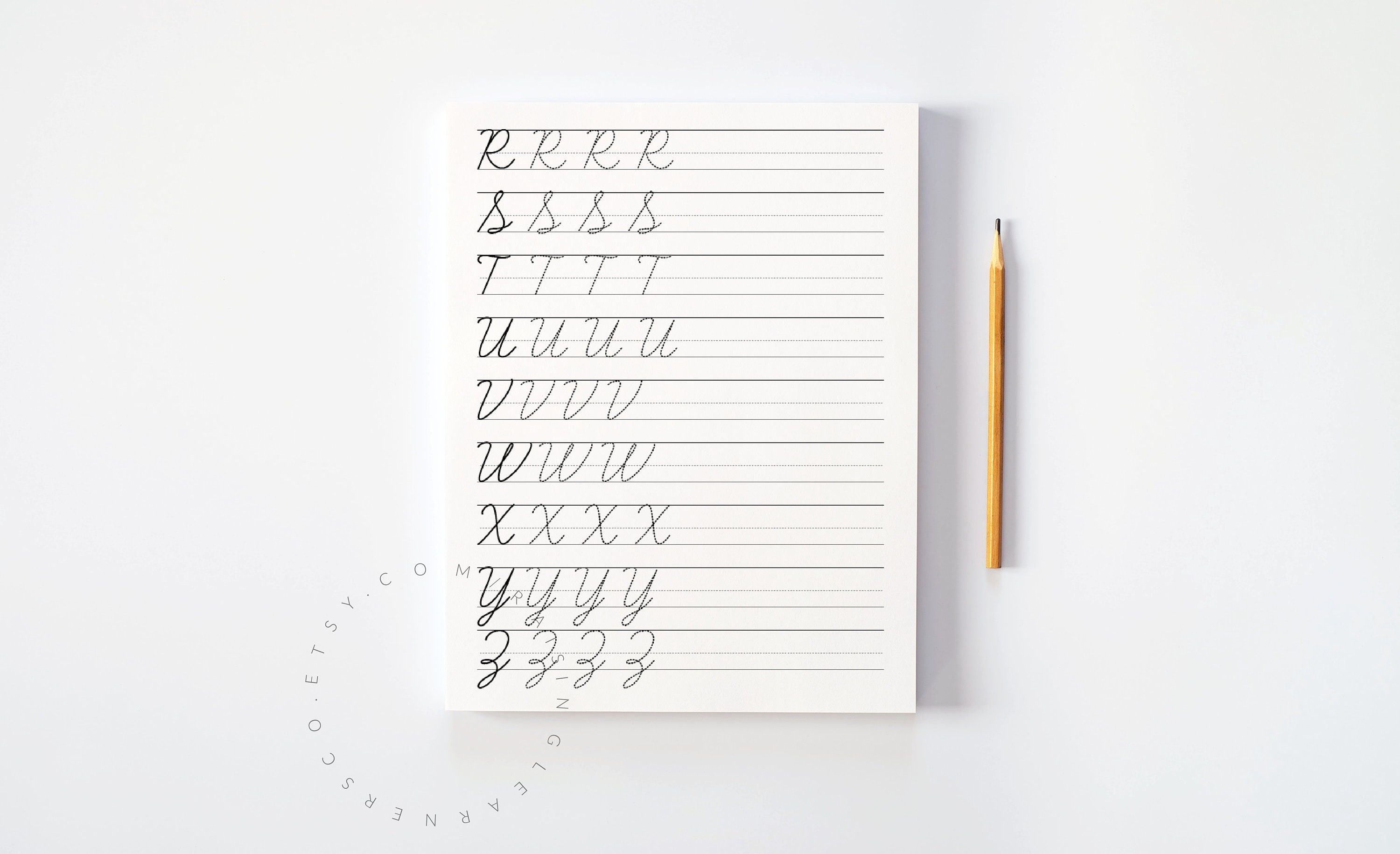 Capital Cursive ABC Tracing Worksheets Digital Download / Cursive ...