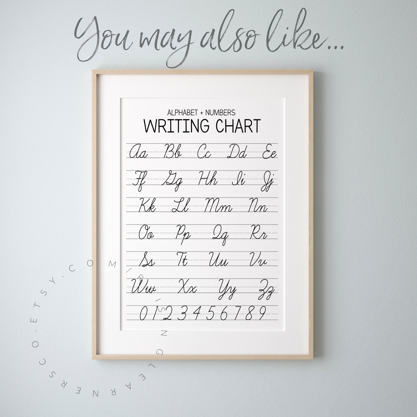 Alphabet Writing Chart Digital Poster Print / Alphabet Poster | Etsy