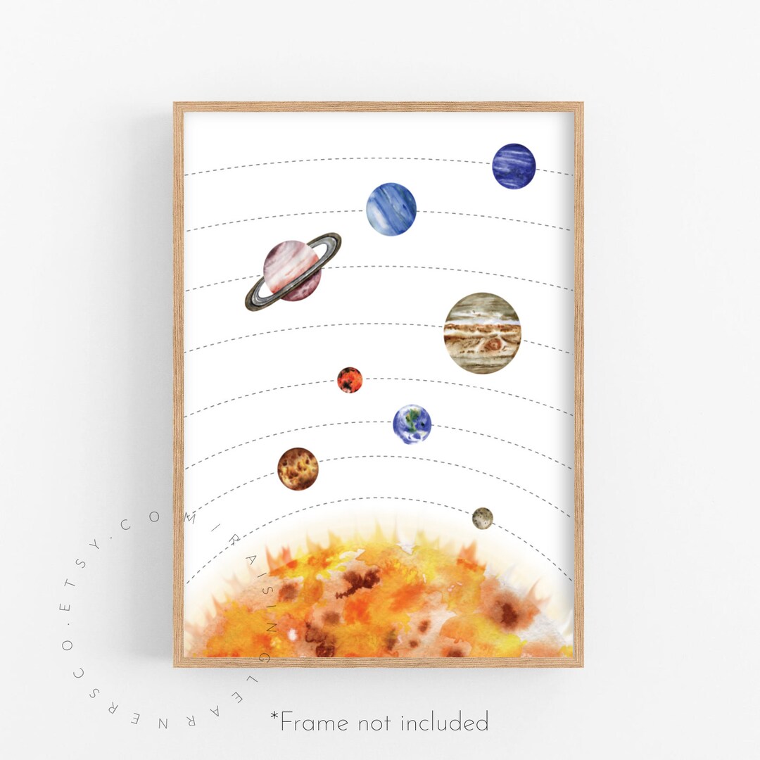 Watercolor Solar System Poster (unframed) / Solar System Print, Stars ...