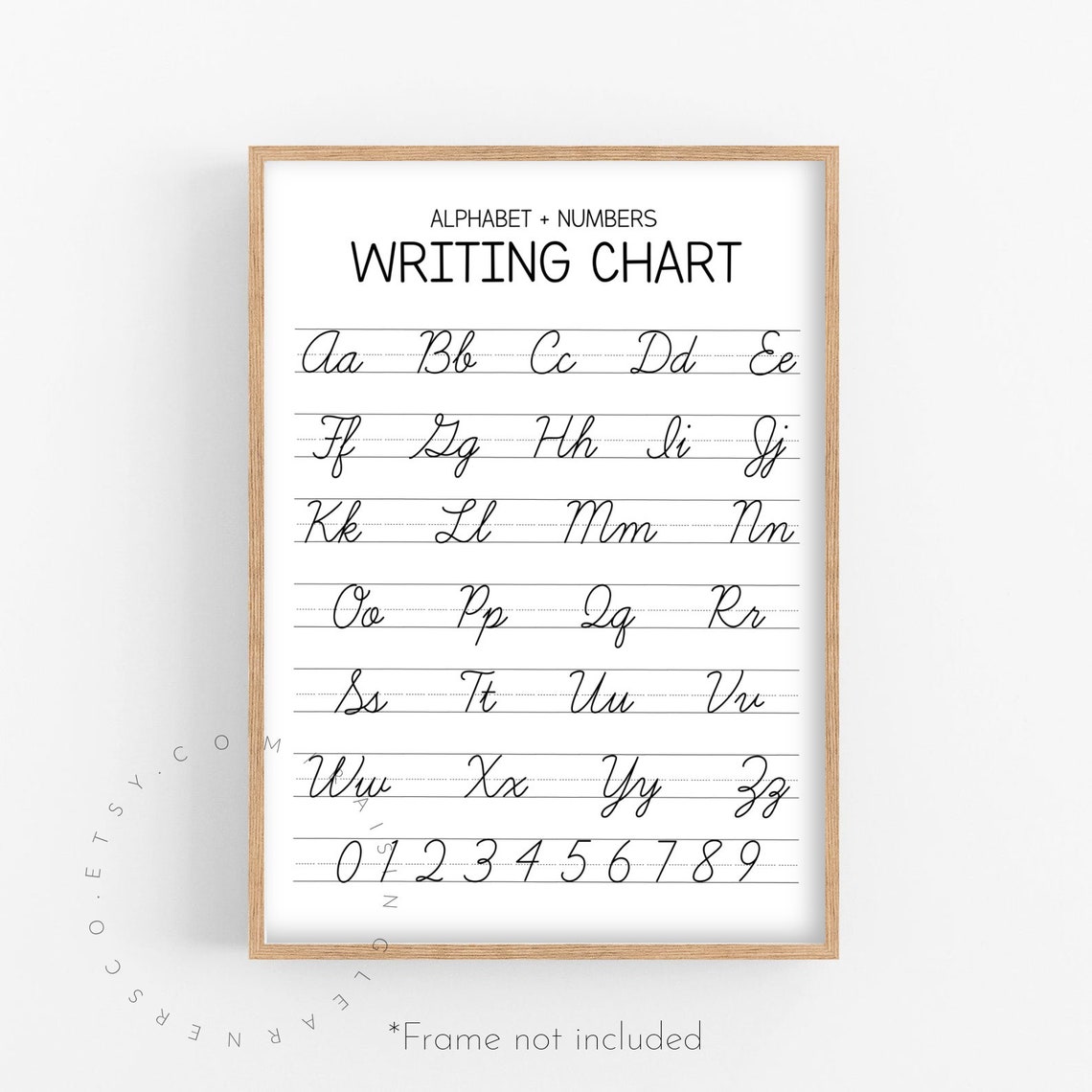 Cursive Writing Chart Poster (unframed) / Cursive Alphabet Poster ...