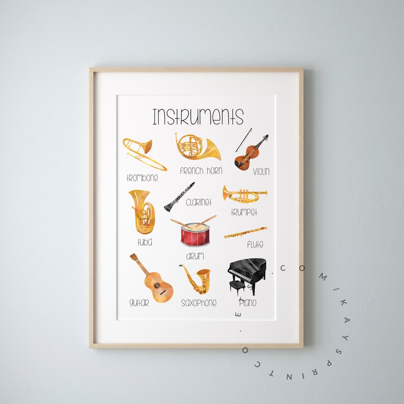 Instruments Poster Digital Print / Musical Instruments Print | Etsy