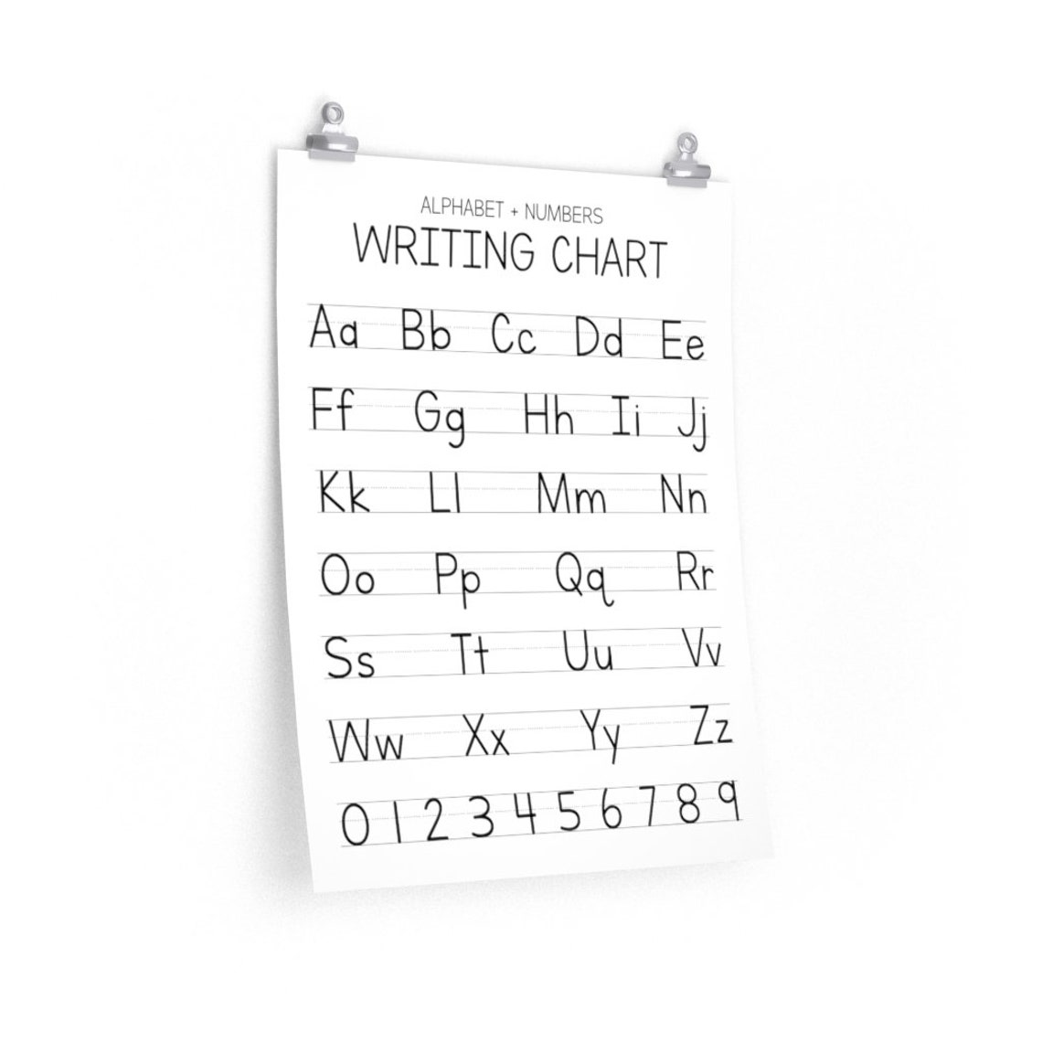 Alphabet Writing Chart Poster (unframed) / Alphabet Poster, ABC Chart ...