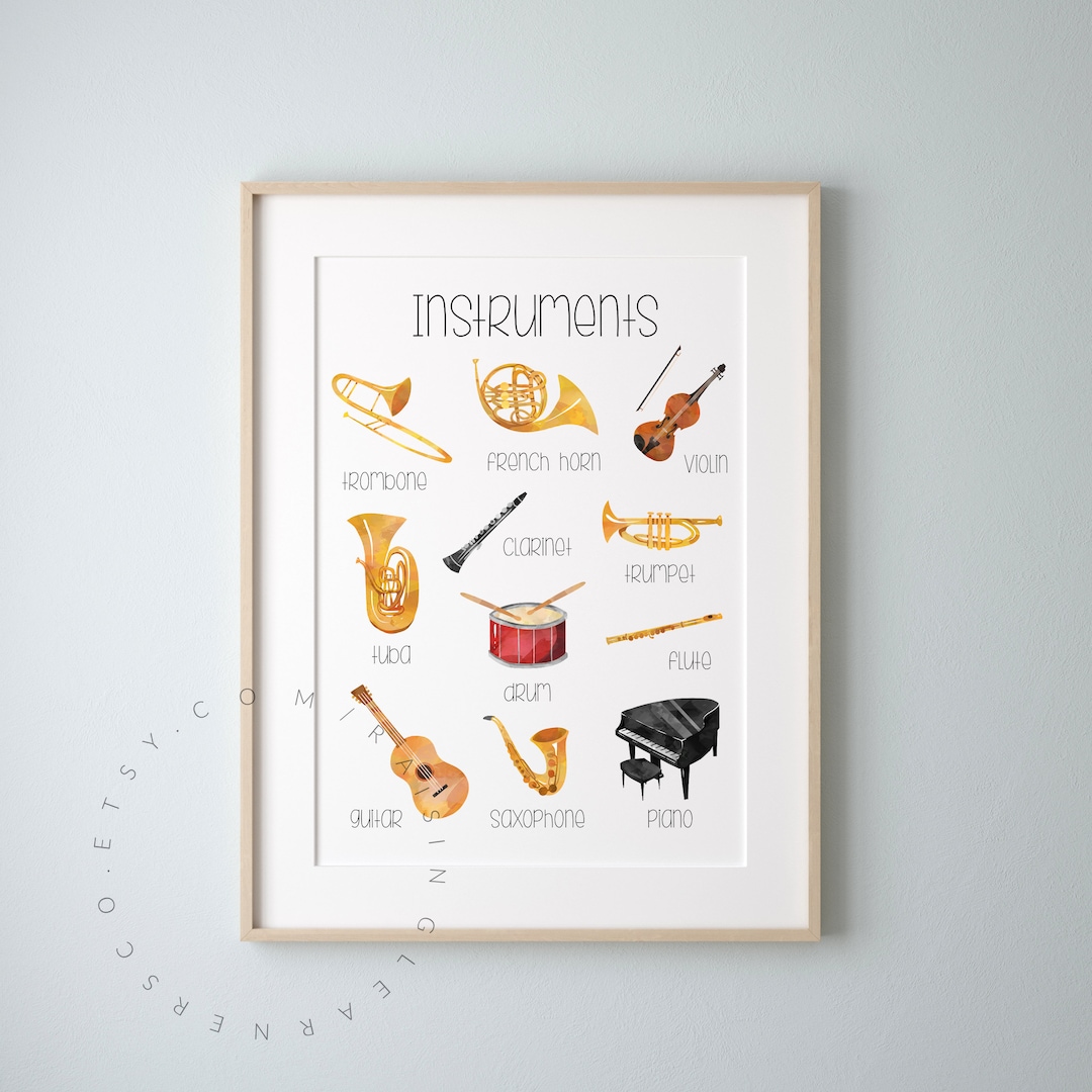 Instruments Poster Digital Print / Musical Instruments Print, Music ...