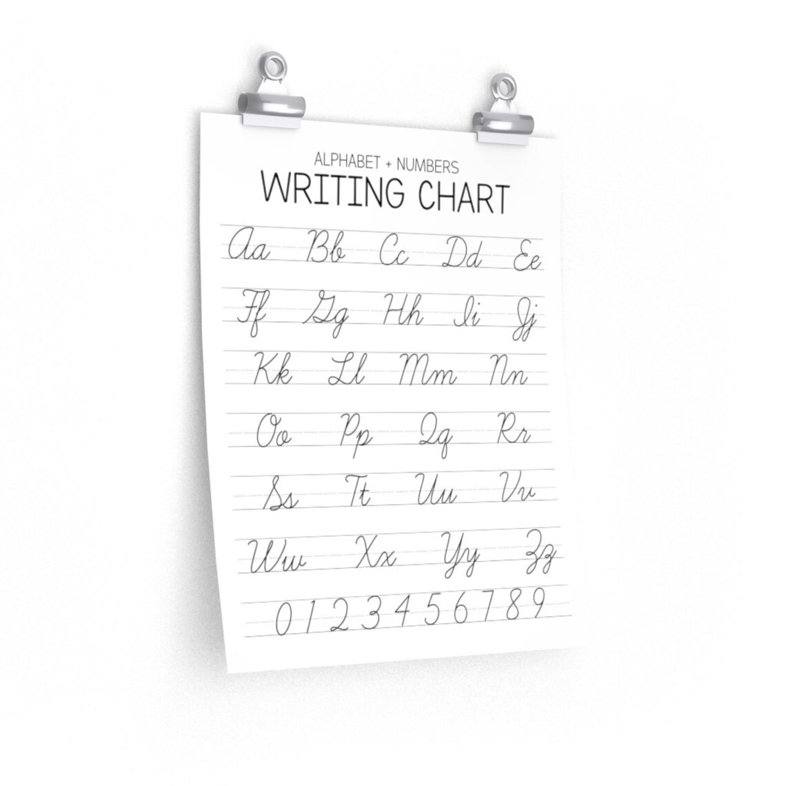 Cursive Writing Chart Poster (unframed) / Cursive Alphabet Poster ...
