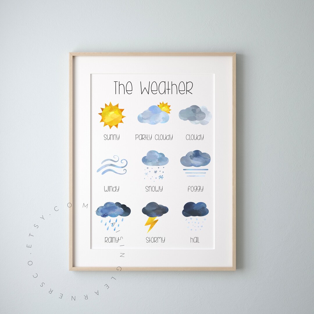 Weather Chart Digital Download / Daily Weather Print, Whats the Weather ...