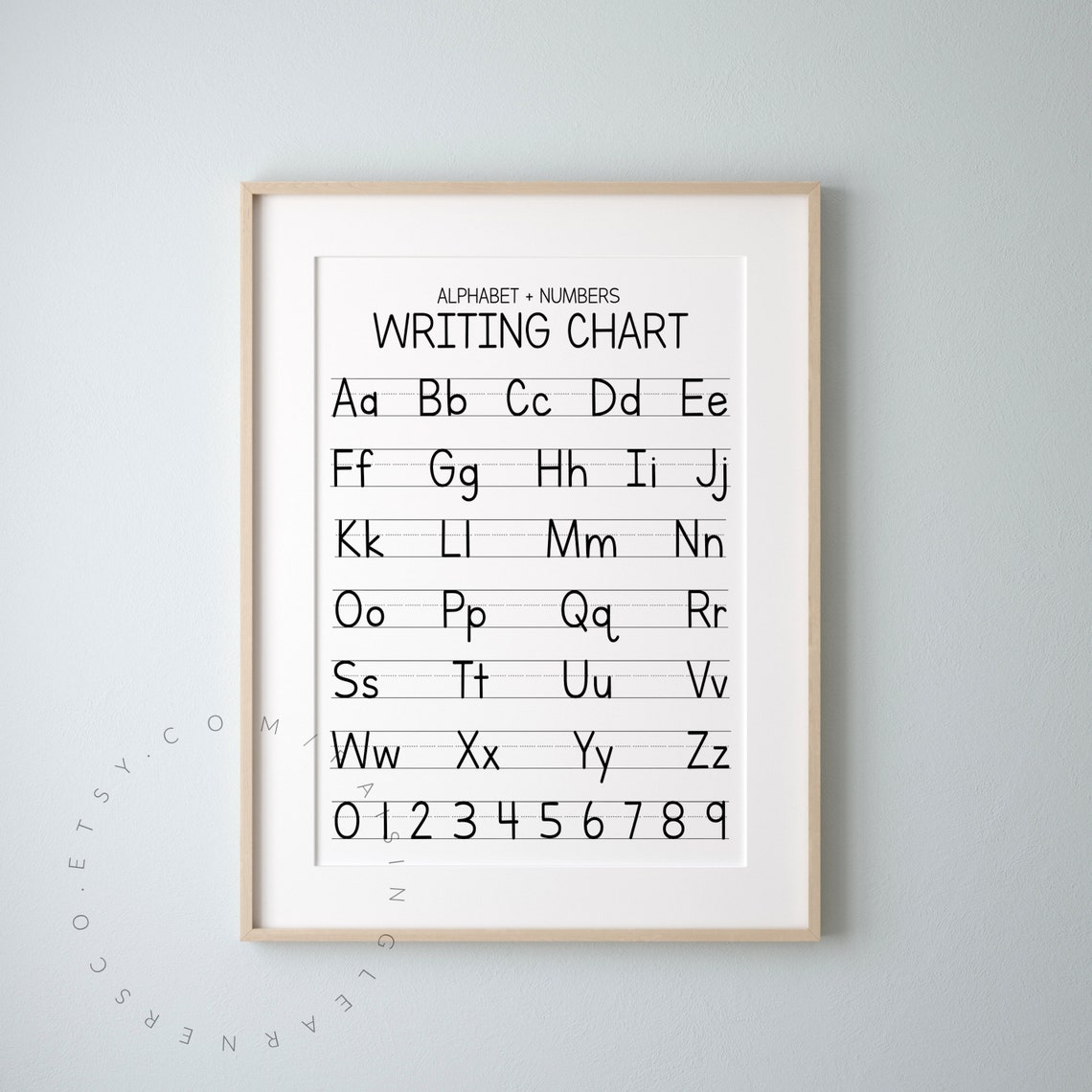 Alphabet Writing Chart Digital Poster Print / Alphabet Poster | Etsy