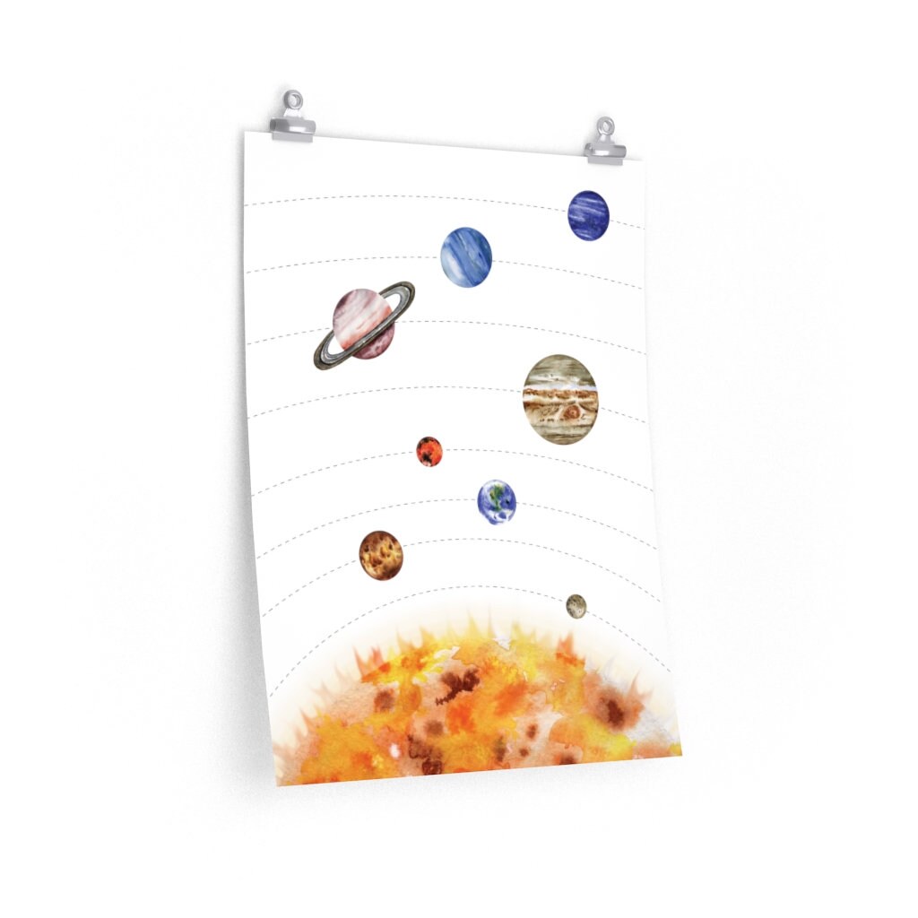 Watercolor Solar System Poster (unframed) / Solar System Print, Stars ...