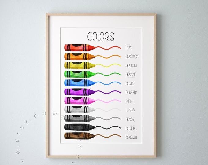 Colors Poster Digital Print / Colors Printable, Colors Print, Color ...