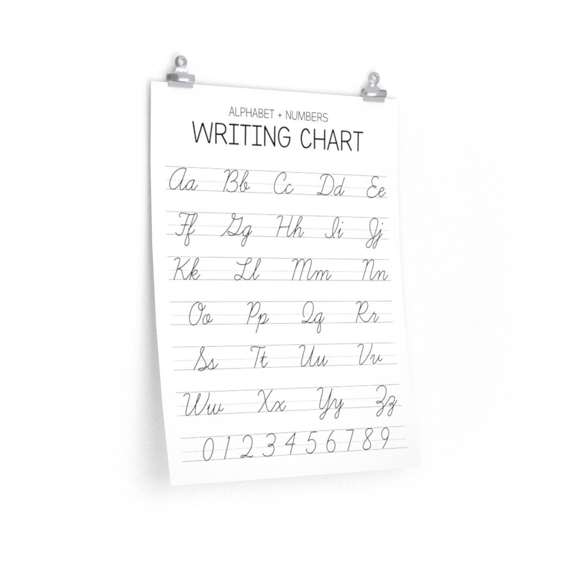 Cursive Writing Chart Poster (unframed) / Cursive Alphabet Poster ...
