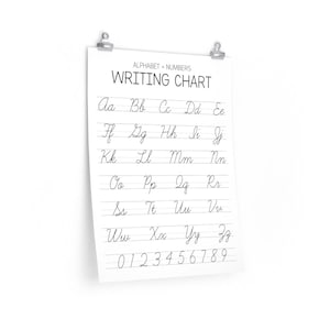 Cursive Writing Chart Poster (unframed) / Cursive Alphabet Poster ...