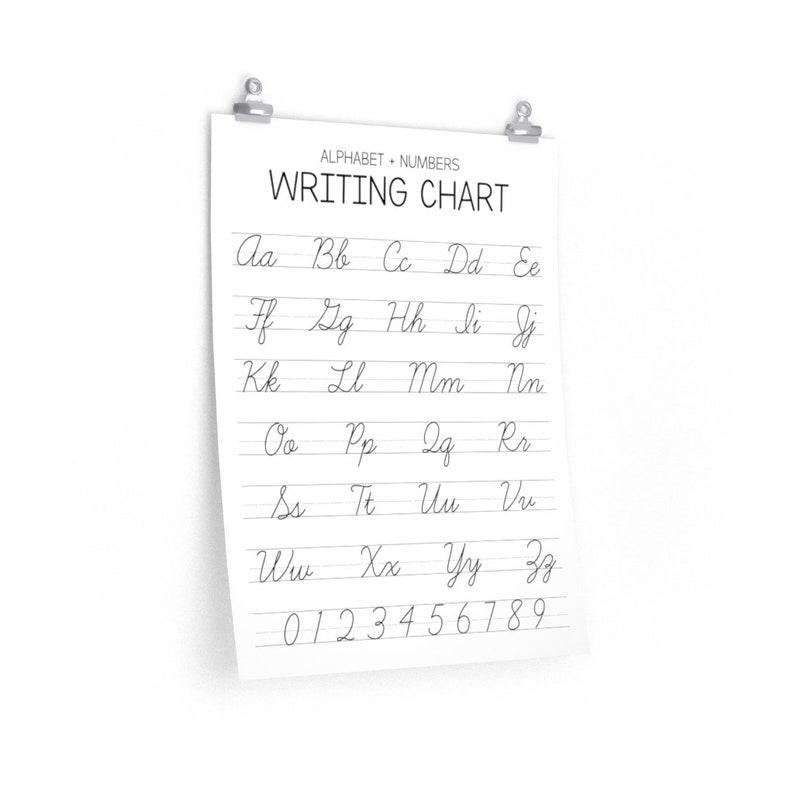 Cursive Writing Chart Poster (unframed) / Cursive Alphabet Poster ...