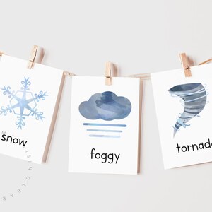 Set of 18 Weather Flashcards Printable / Weather Cards, Weather ...