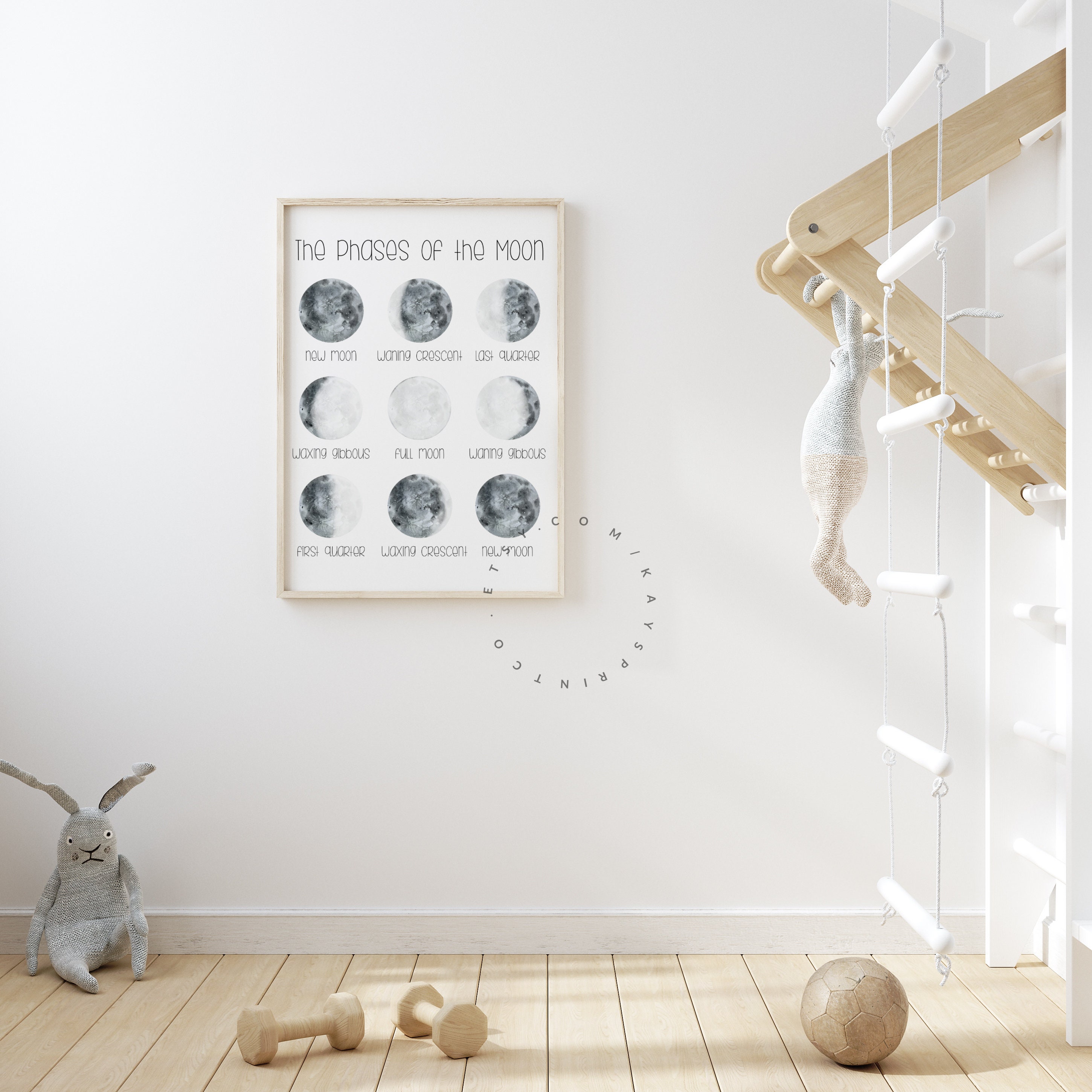 Moon Phases Poster Digital Print / Moon Phases Print Science | Etsy