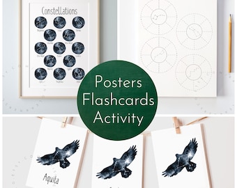 Zodiac Constellation 3 Part Cards - Etsy