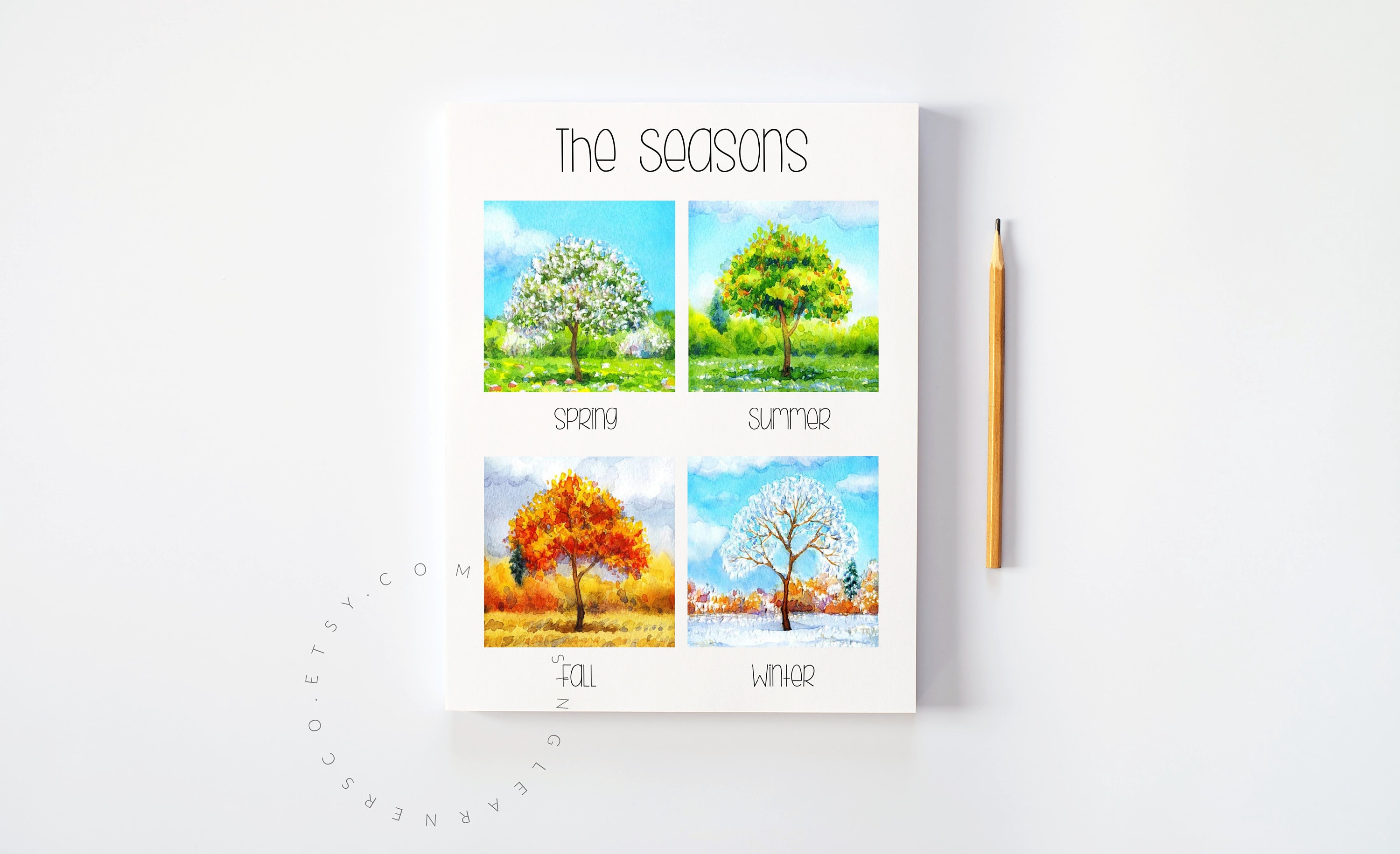 Four Seasons Digital Download / Four Seasons Printable, Seasons Print ...