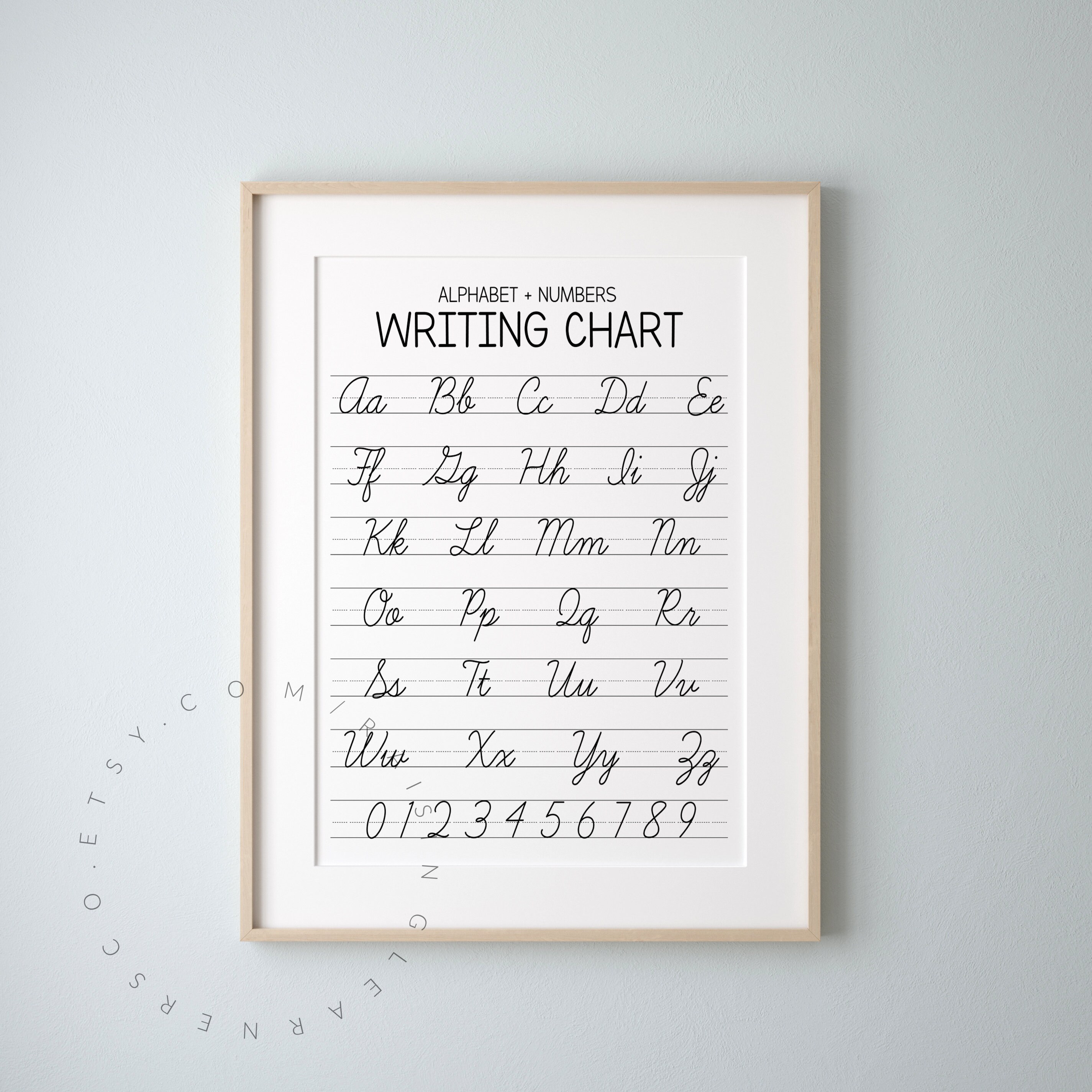 Cursive Alphabet Writing Chart Digital Poster Print / Alphabet - Etsy