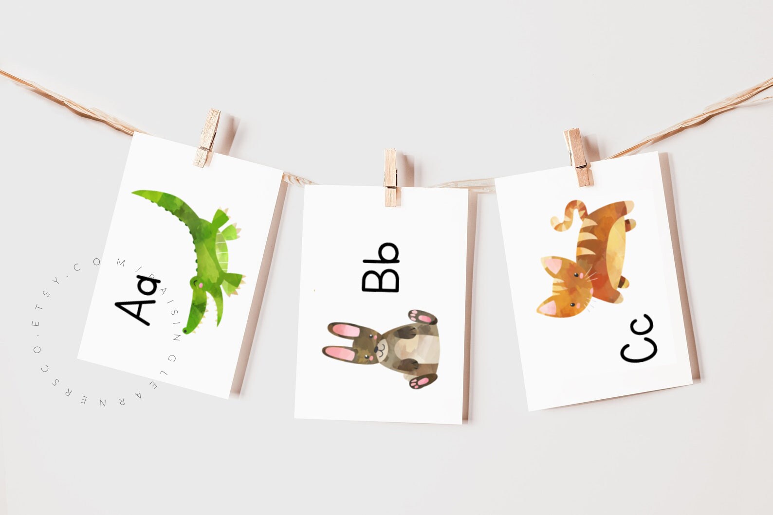 Animal ABC Flashcards Printable / Alphabet Cards Letter of - Etsy