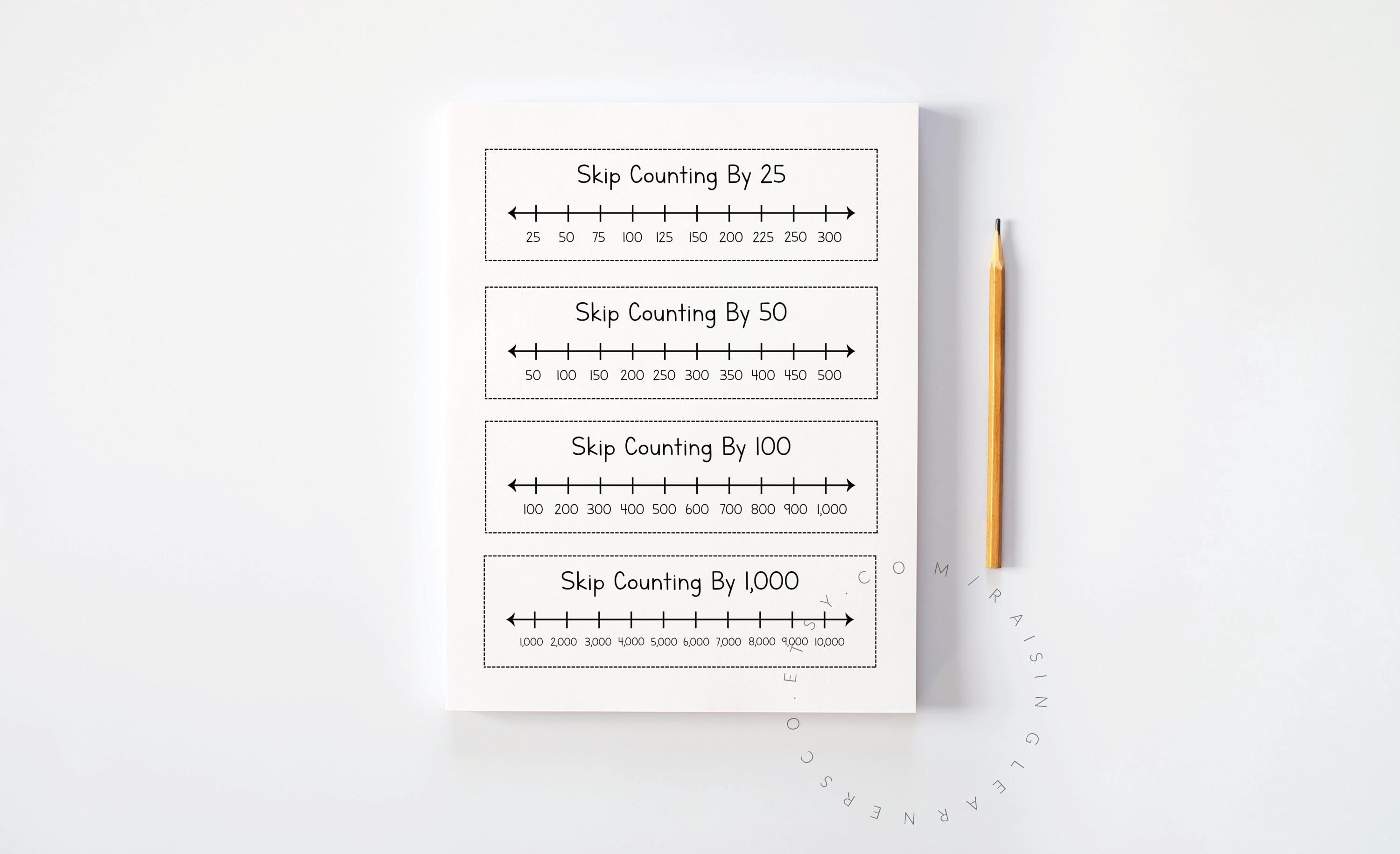 Set of 16 Skip Counting Flashcards Printable Skip Counting Cards Skip ...