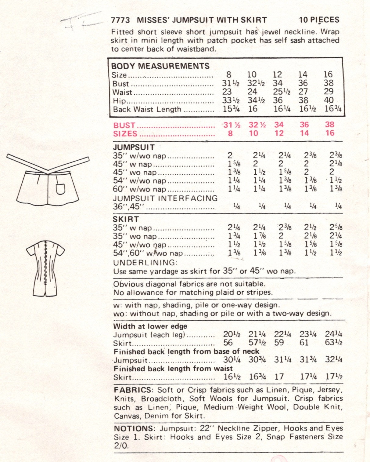 Kits & How To Vogue 7773 1970 VOGUE Vintage Sewing Pattern B38 JUMPSUIT ...