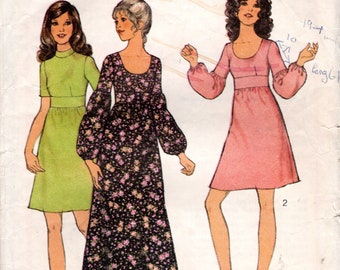 1972 Dress Pattern - Etsy