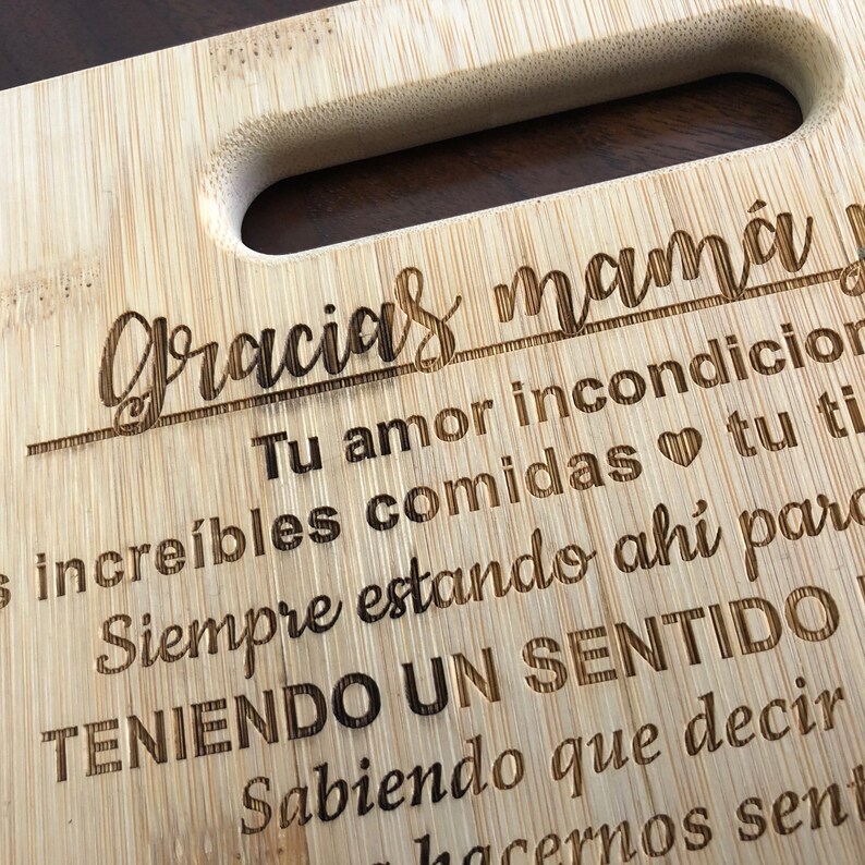 Cutting Board Thank You Mom Spanish... Mother's Day | Etsy