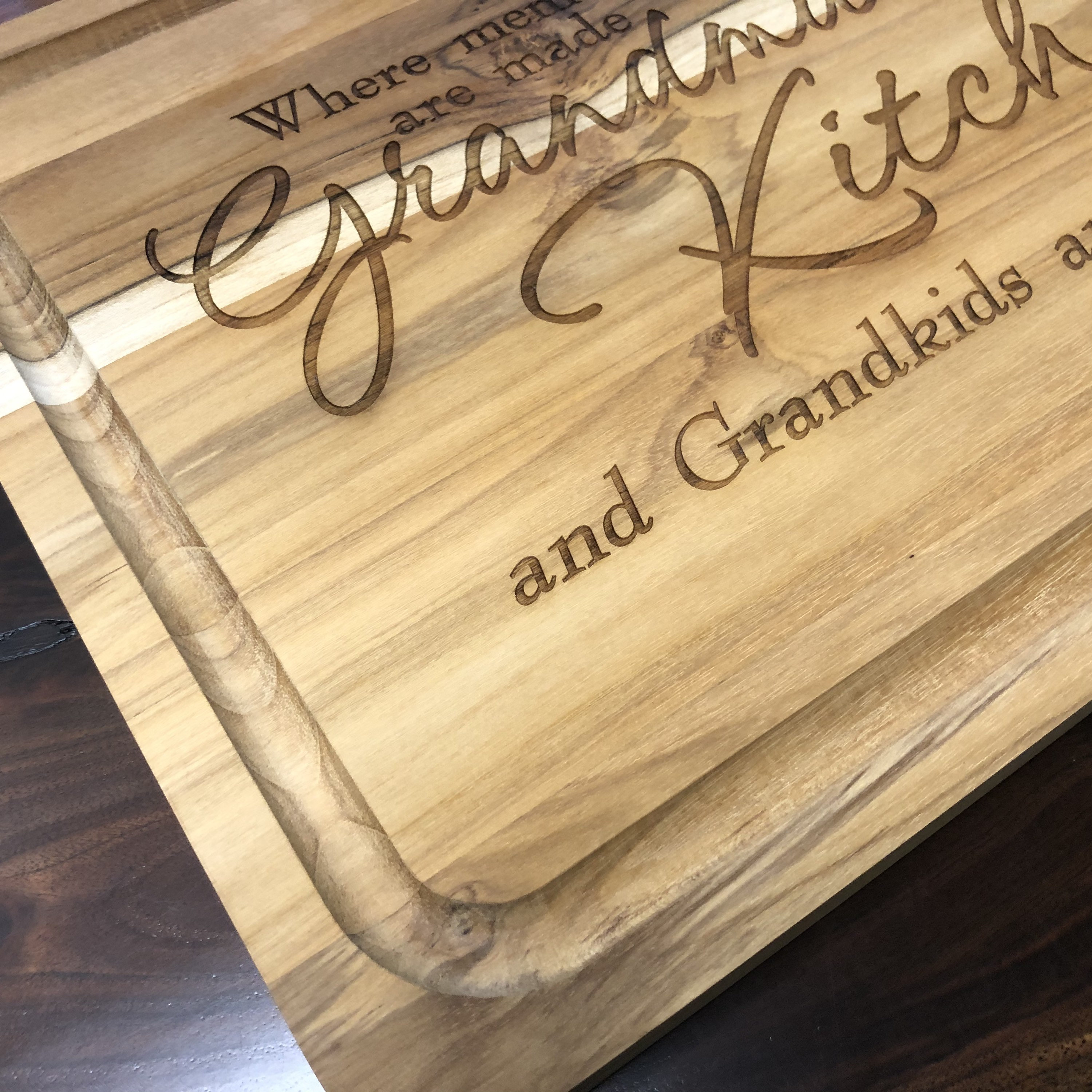 Laser Engraved Wood Cutting Board "grandma's Kitchen", Gift for a ...