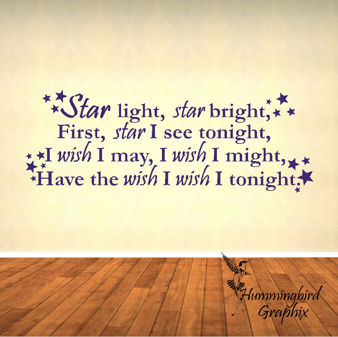 Wall Decal Star Light Star Bright First Star I See Tonight - Etsy