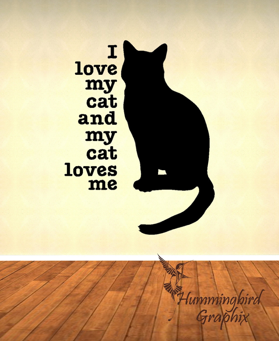 Wall Decal, I Love My Cat and My Cat Loves Me Decal, Wall Quote, Pet ...