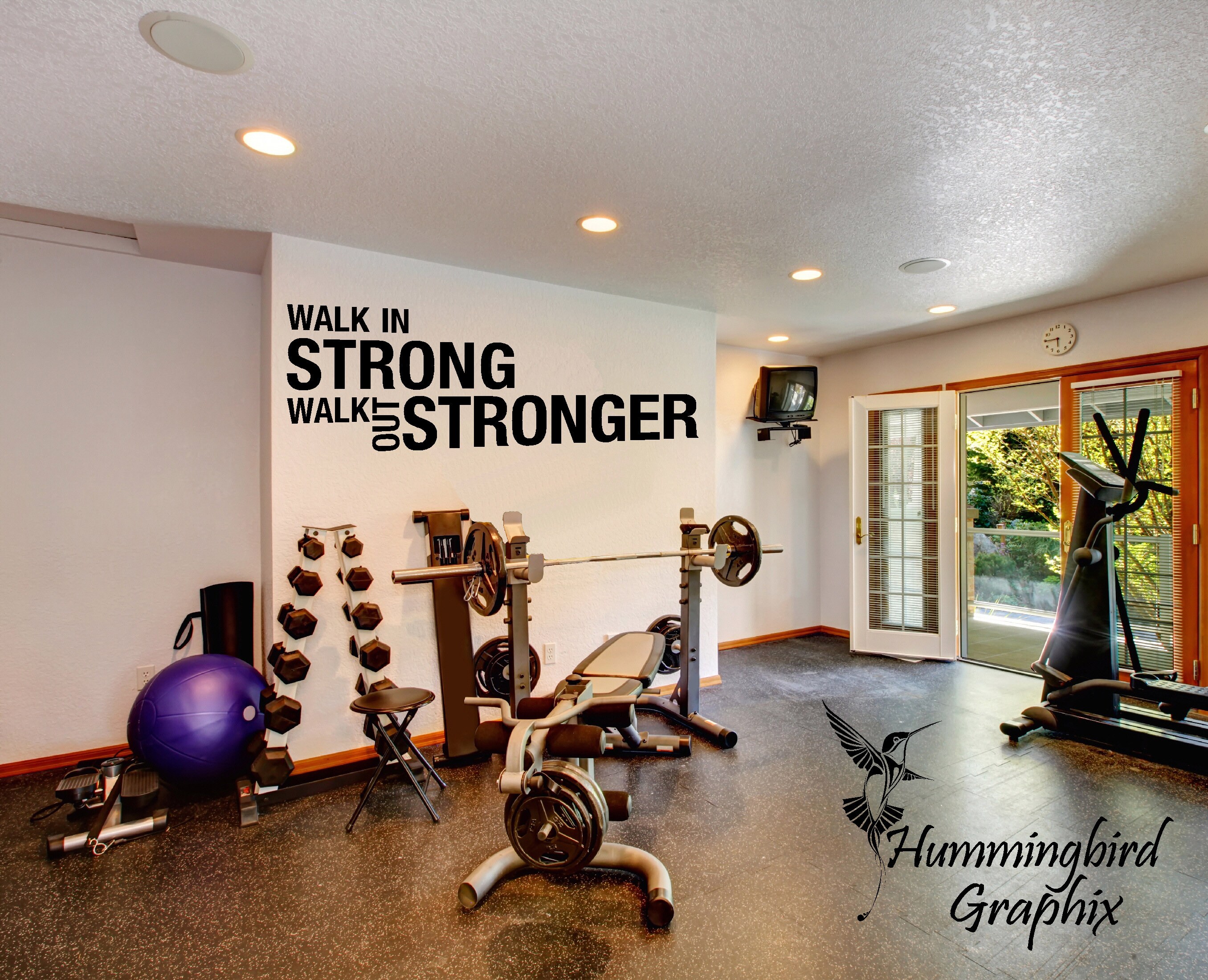 Wall Decal Walk in Strong Walk Out Stronger Gym Decal | Etsy