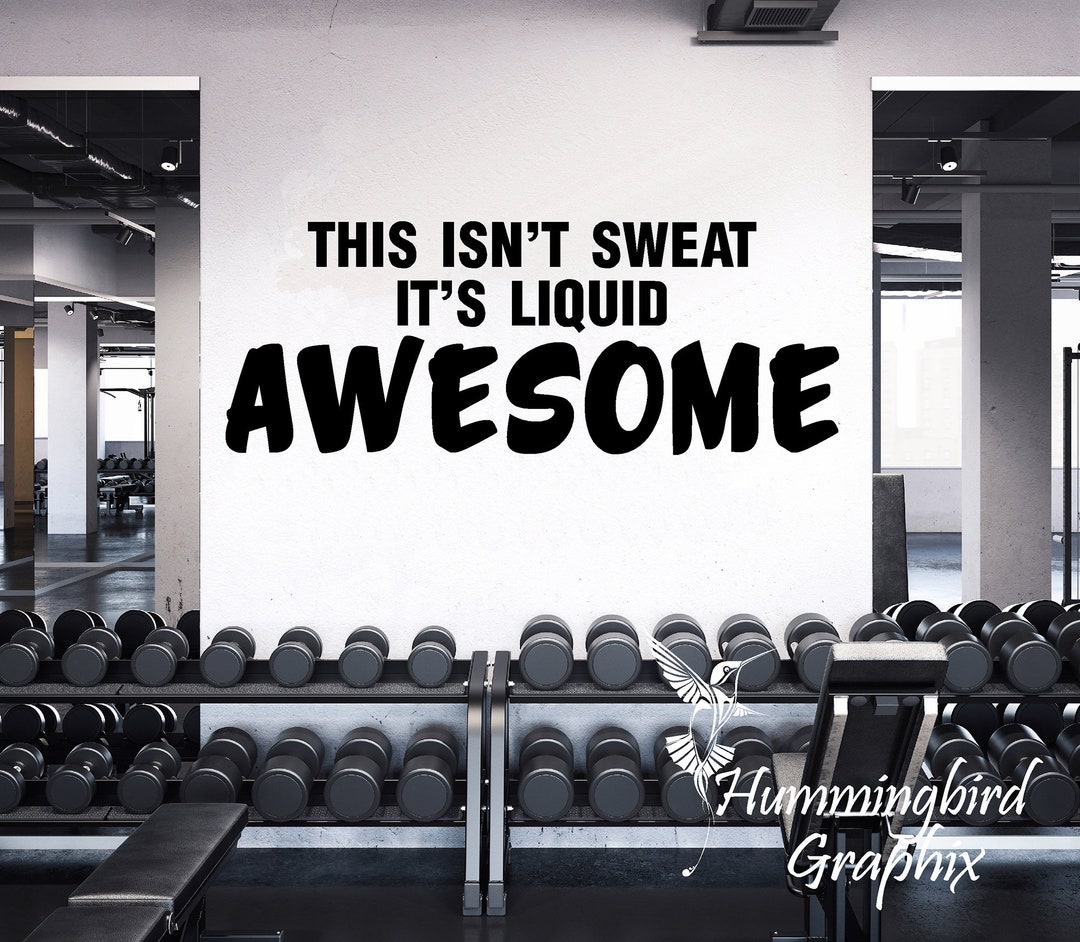 Liquid Gym Quote, Fitness Motivation Wall Decal - Etsy