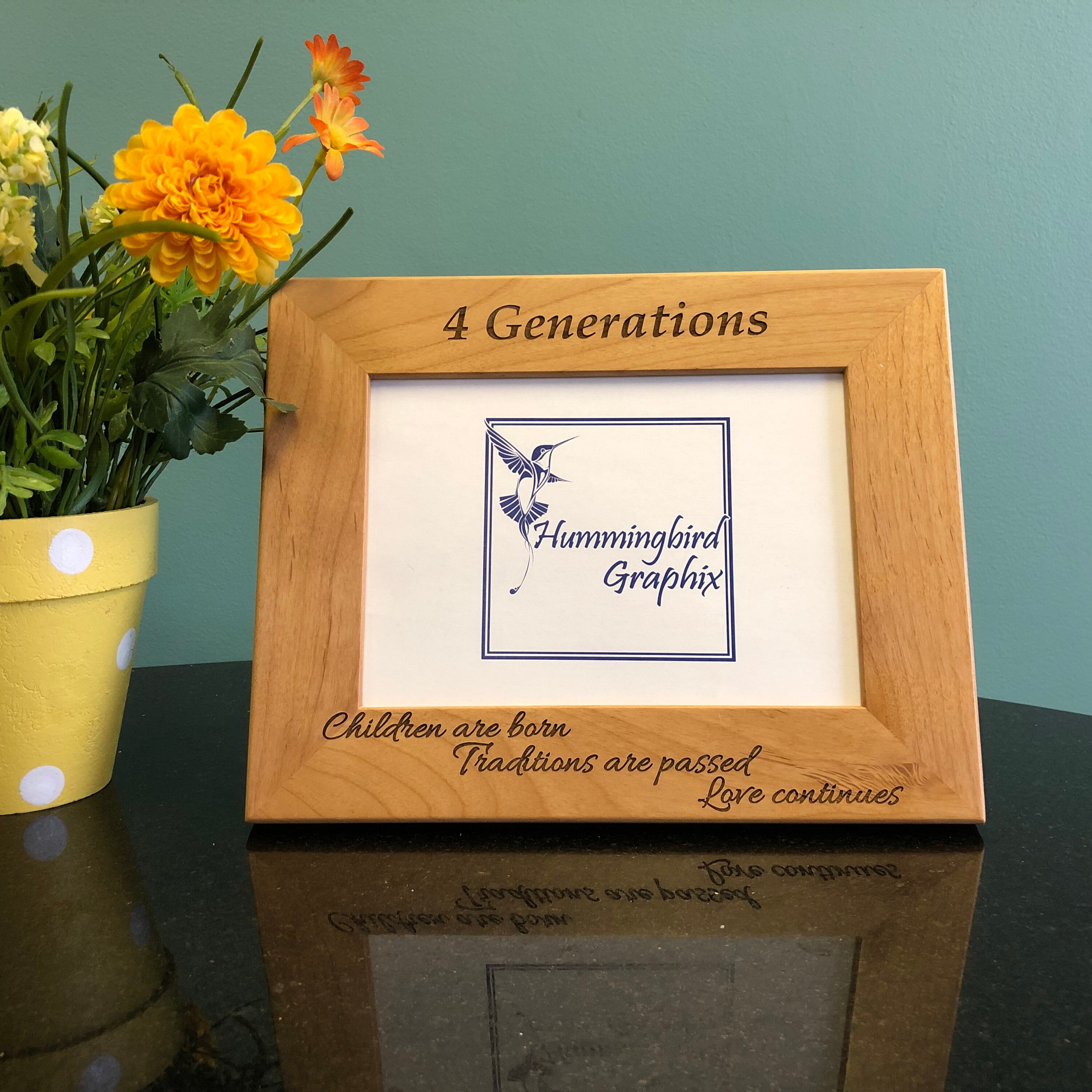 4 Generations Picture Frame Horizontal Mother's Day - Etsy