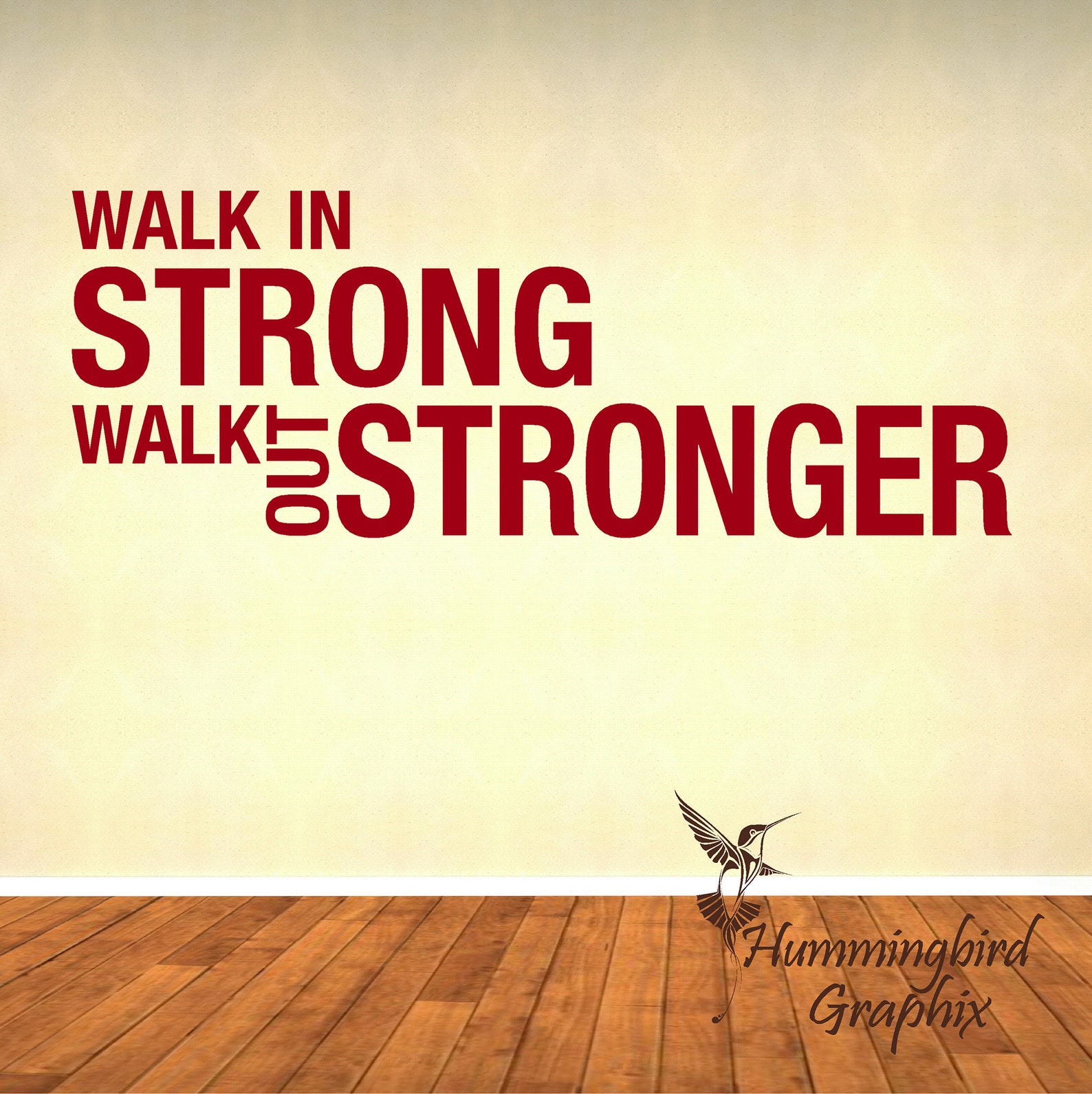 Wall Decal Walk in Strong Walk Out Stronger Gym Decal | Etsy